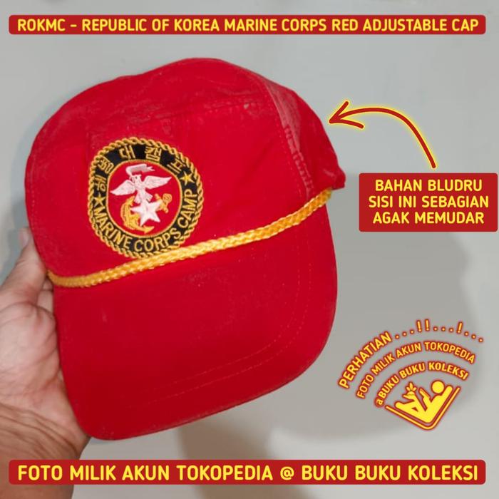 Jual TOPI PERWIRA REPUBLIC OF KOREA MARINE CORPS RED ADJUSTABLE CAP ...
