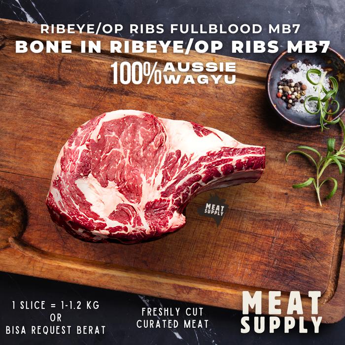 Promo Bone In Rib Eye Wagyu Marbling MB 7 Full blood Steak Premium ...
