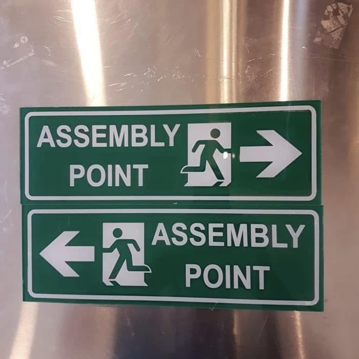 Jual Stiker Assembly Point Ukuran 30x10cm - Jakarta Barat - Garda Prima ...