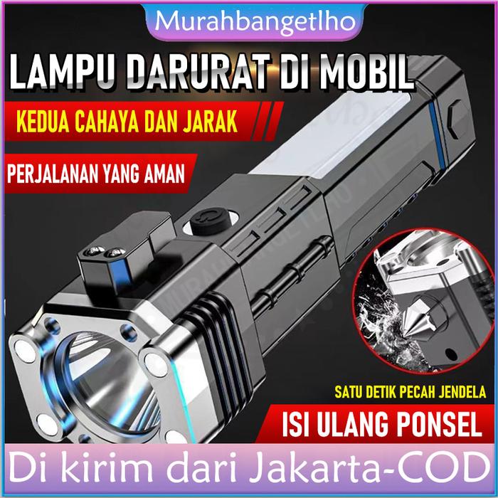 Jual Senter Rechargeable 990000Lm dengan Palu Pengaman dan Magnet Kuat ...