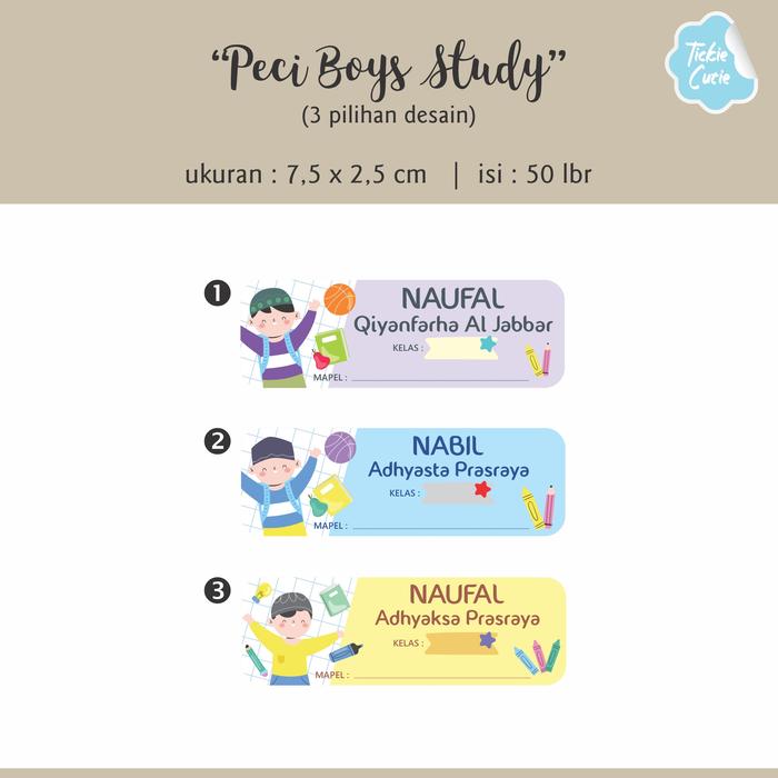 Jual PO Sticker Label Nama tema "Hijab girls & Peci boys" utk buku ...