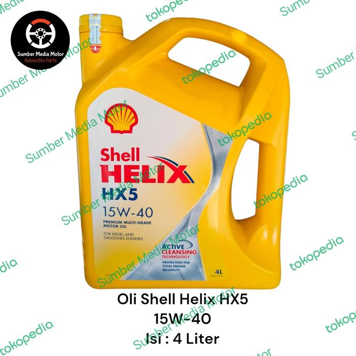 Jual Shell Helix HX5 15W-40 Premium Multi-Grade Motor Oil 4 Liter ...