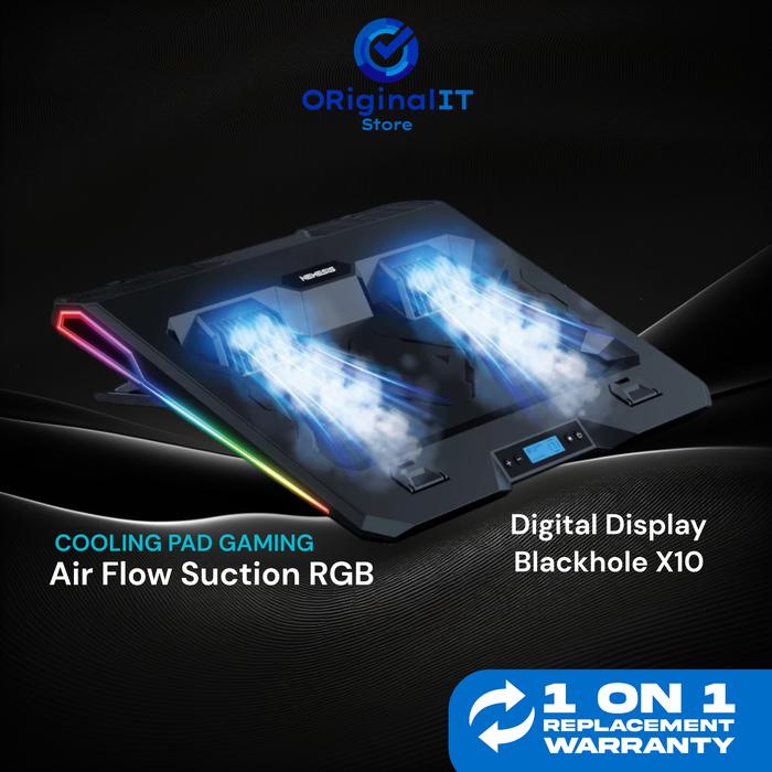 Promo Cooling pad gaming air flow suction with digital display NYK X10 ...