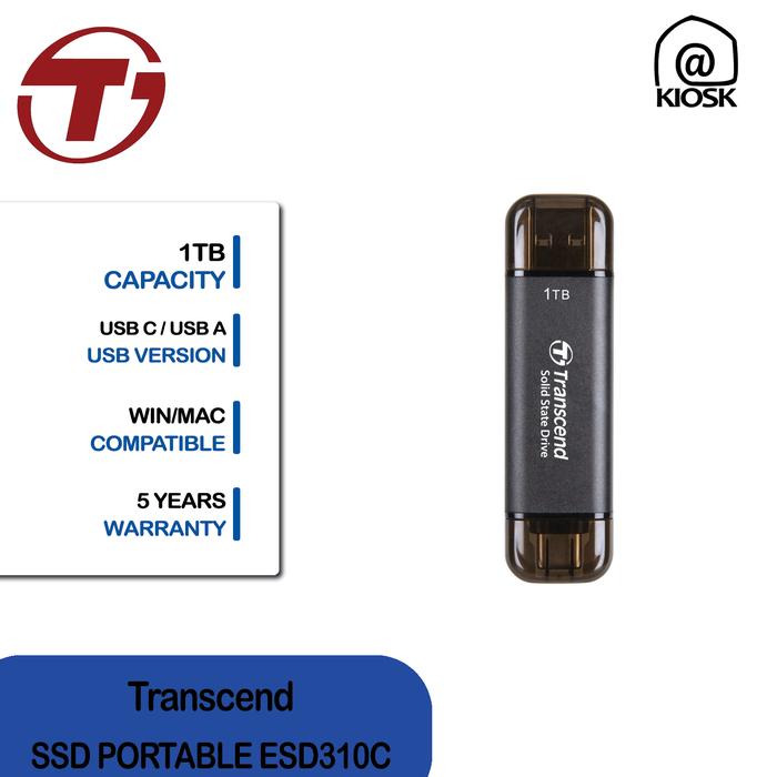 Promo Transcend ESD310 1TB Portable SSD / USB C USB A - UP TO 1050Mb/s ...