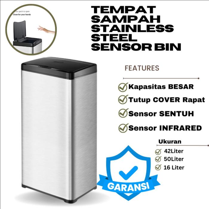 Jual Tempat Sampah Sensor Bin Gerak Smart Trash Automatic Tong Sampah ...
