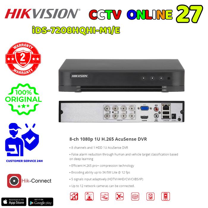 Jual DVR HIKVISION iDS 7208HQHI M1 E / iDS-7208HQHI-M1/E DVR 8 CHANNEL ...