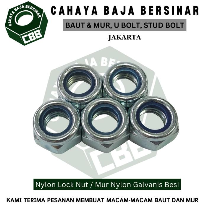 Jual Nylon Lock Nut / Mur Nylon Galvanis - Besi Putih M36 - 4.0 ... Jual Nylon Lock Nut / Mur Nylon Galvanis - Besi Putih M36 - 4.0 ...