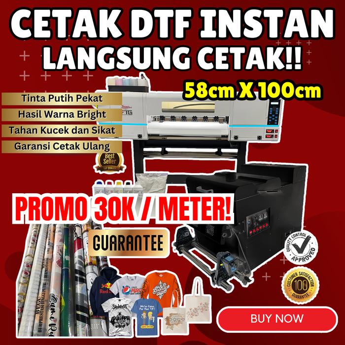 Promo Print Cetak DTF Meteran Premium Express Instan Langsung Jadi Proses Cepat | Tinta dan Pet ...