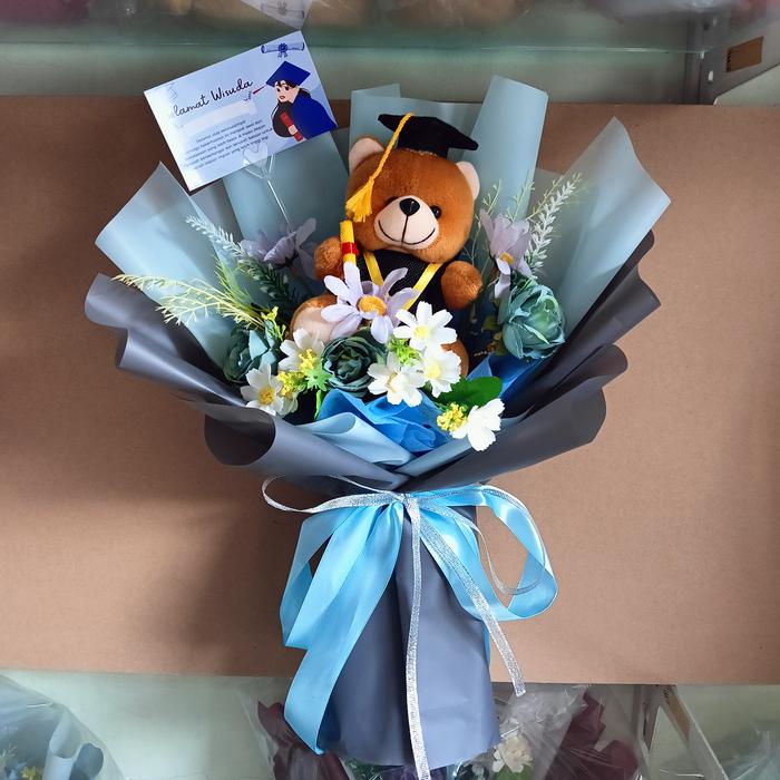 Jual Buket Bunga Boneka Wisuda, Free Kartu Ucapan Di Seller Velvet ...
