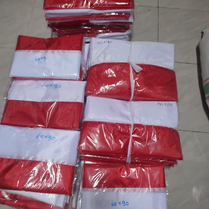 Jual BENDERA MERAH PUTIH BENDERA INDONESIA UKURAN -+80X120cm (isi 20pcs ...