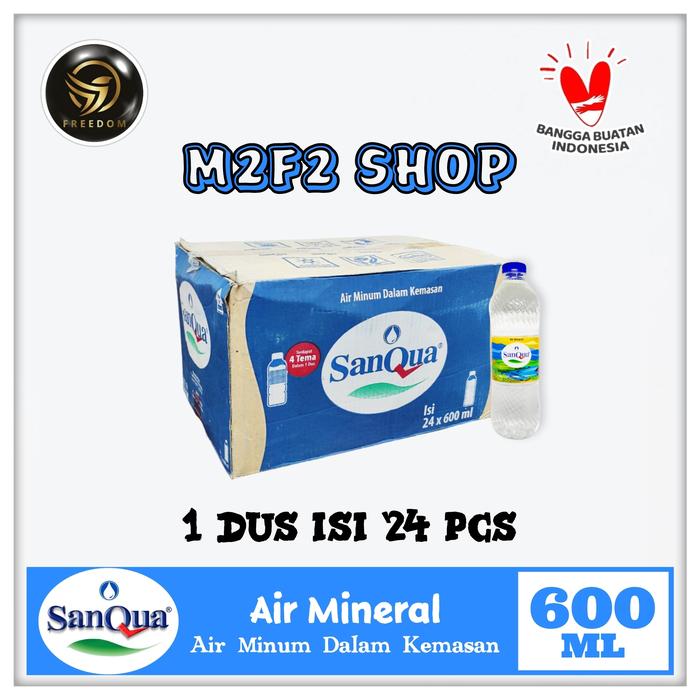 Jual Air Mineral Sanqua Tanggung Botol Pet - 600 ml (Harga Karton ...