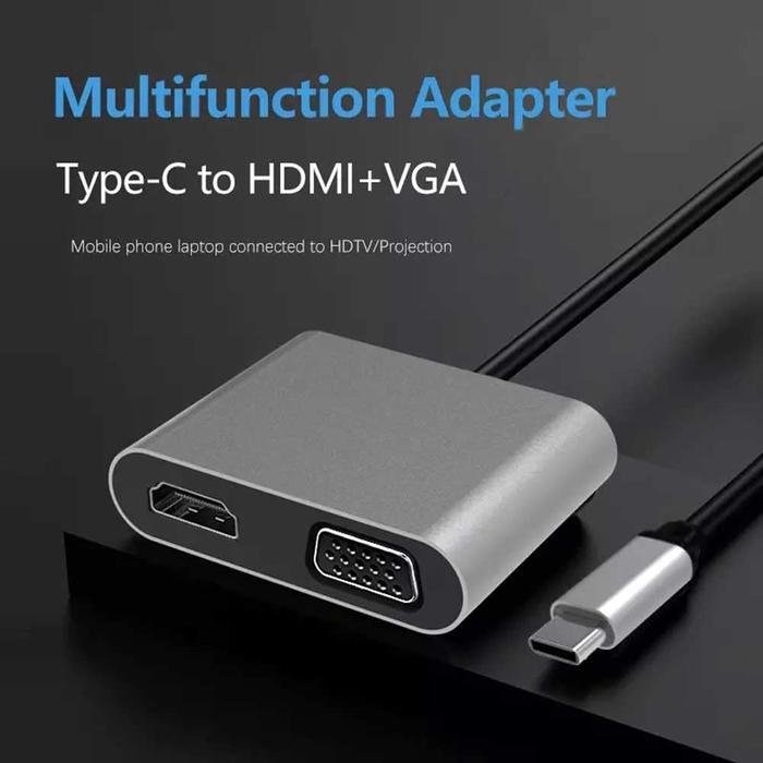 Jual CONVERTER USB TYPE C 2IN1 To HDMI DAN VGA Adapter - Jakarta Pusat ...