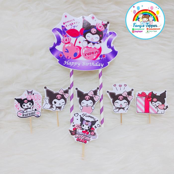 Jual Topper Kuromi Topper ulang tahun topper happy birthday hiasan kue ...