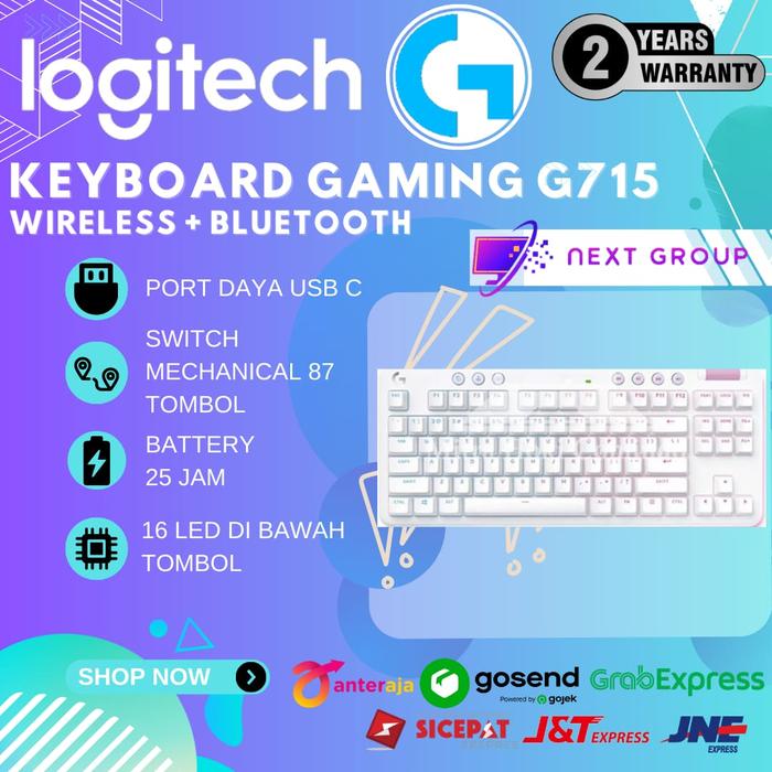 Jual Logitech G715 Keyboard Gaming Wireless Bluetooth TKL RGB-Tactile ...