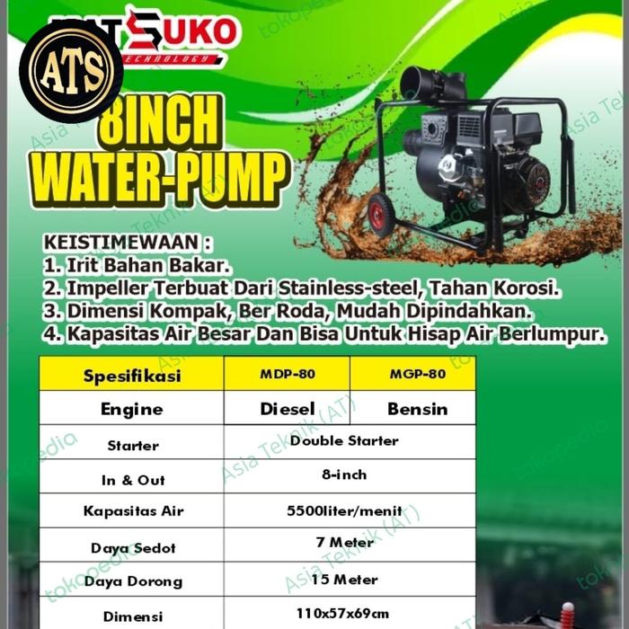Jual Pompa Air Diesel Irigasi 8 Inch Alkon Diesel 8 inch Stater ...