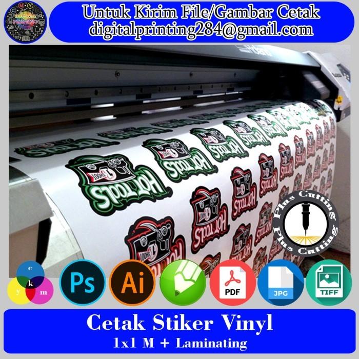 Jual Stiker Vinyl Meteran Print & Cutting plus laminasi glossy pesanan ...