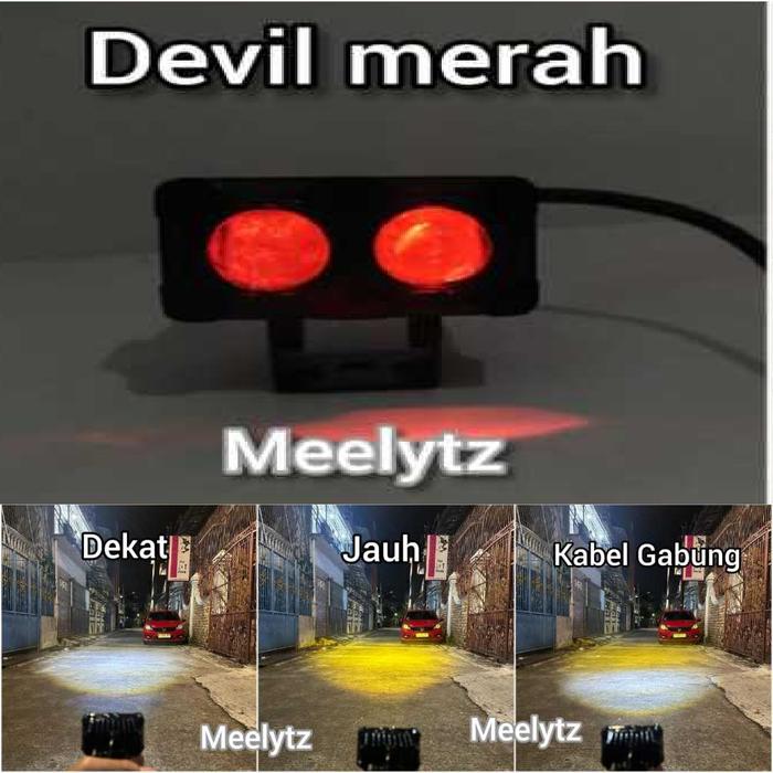 Promo Lampu tembak Laser LED SQL 2 Mata Devil Eye Super Terang Full ...