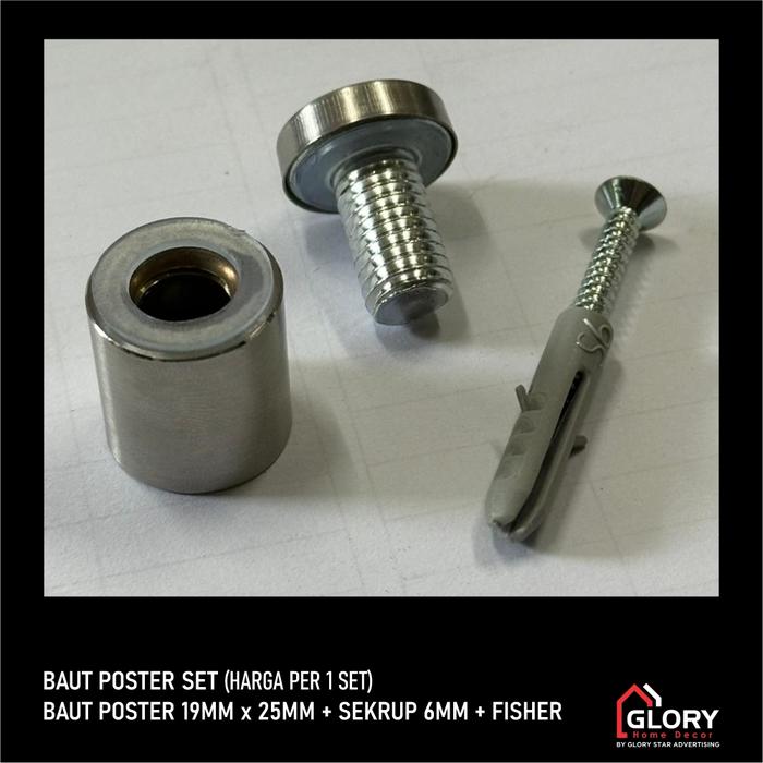 Jual Baut Poster Set 19mm x 25mm + Fisher Sekrup 6mm - Kota Surabaya ...