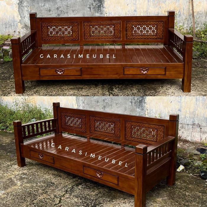 Jual bale bale jati ukir jepara, kursi bangku teras bale bale kayu jati ...