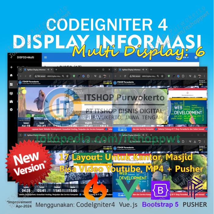 Jual Source Code Aplikasi Web Display Informasi DISFO Codeigniter 4 - Standar+MULTI - Kab ...