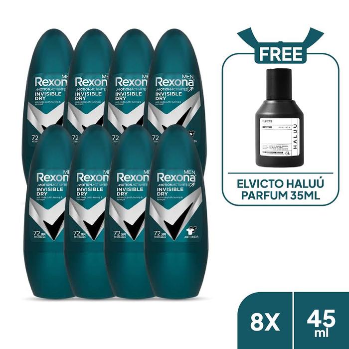 Jual Rexona Men Deodorant Roll On Invisible Dry 45Ml Isi 8 + Parfum 35mL - Jakarta Timur ...
