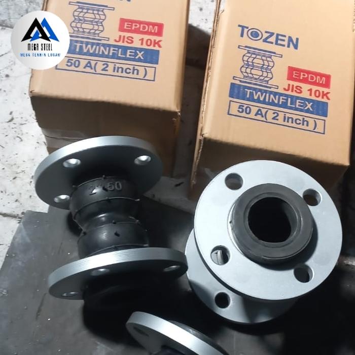 Jual Rubber Flexible Joint Twinflex JIS 10K TOZEN 2" inch / Flange Besi ...