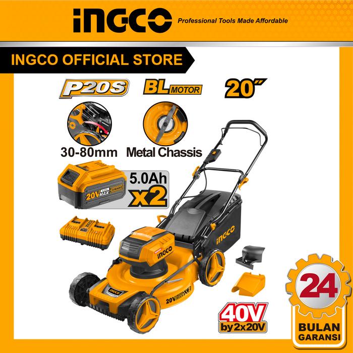 Promo Cordless Lawn Mower 40V Brushless INGCO LMLI20202 Potong Rumput ...