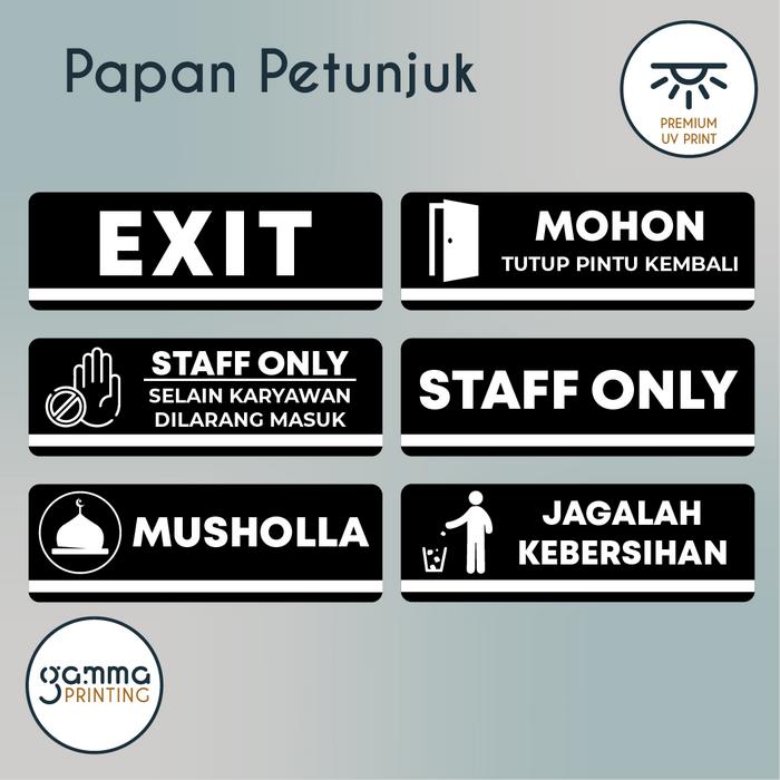 Jual Signage Akrilik UV Print / Papan Tanda Tahan Air Acrylic / Staff ...