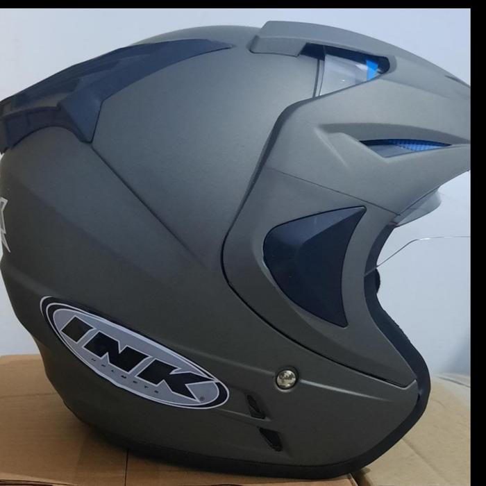 Promo Helm INK STIKER TERBARU MoDel Dobel Visor type T1 ABU ABU DOF ...