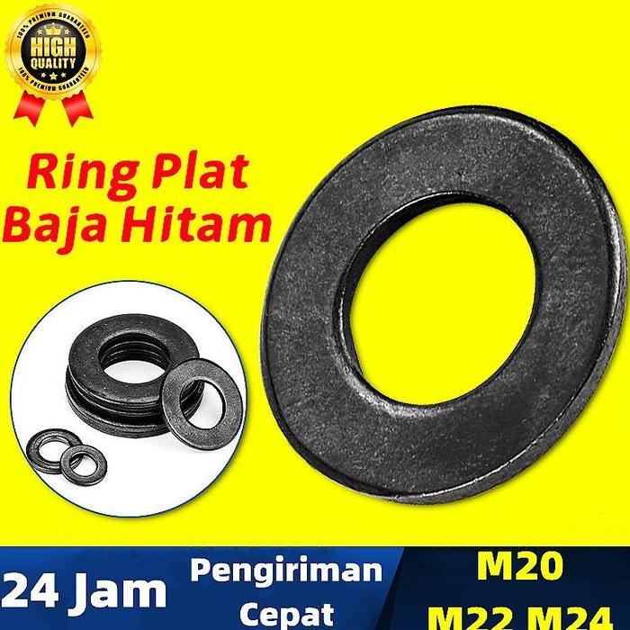 Jual Ring Plat Baja Hitam M16 M20 M22 M24 / Flat Washer / 10.9 Mesin ...