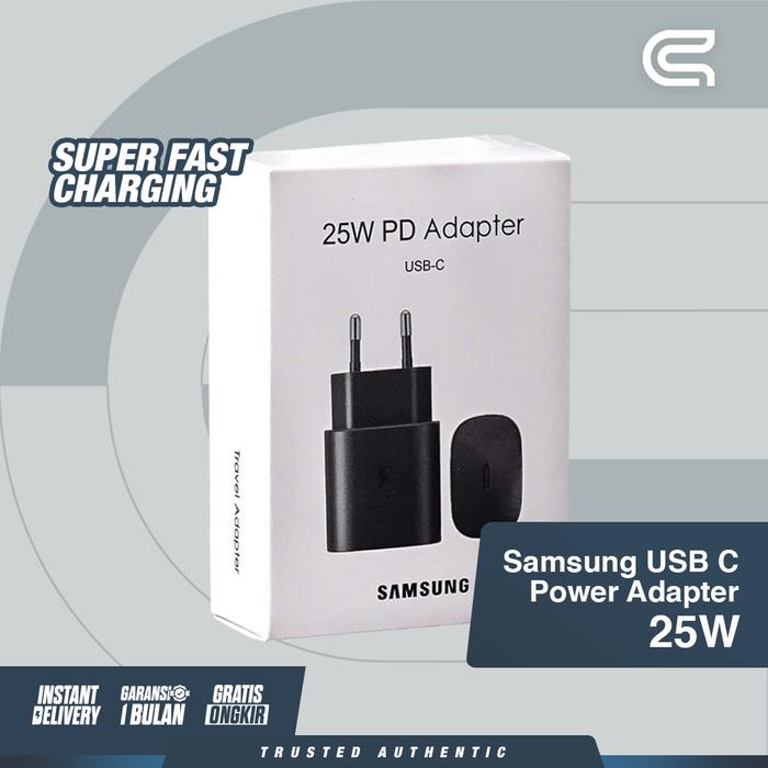 Jual SAMSUNG USB C POWER ADAPTER 25 WATT HITAM ORIGINAL BERGARANSI ...