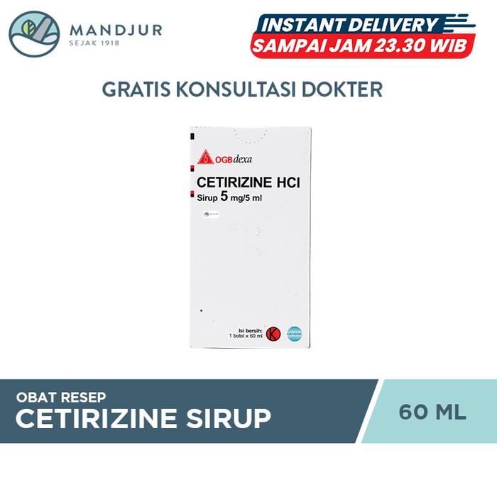 Jual Cetirizine HCI 5 mg/5 mL Sirup 60 mL / Anti Alergi / Gatal - Jakarta Pusat - Apotek Mandjur ...