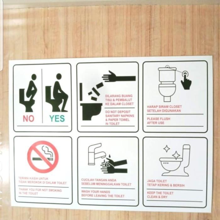 Jual Sign Sticker Tata Cara Penggunaan Toilet / stiker rambu - 30x40 ...