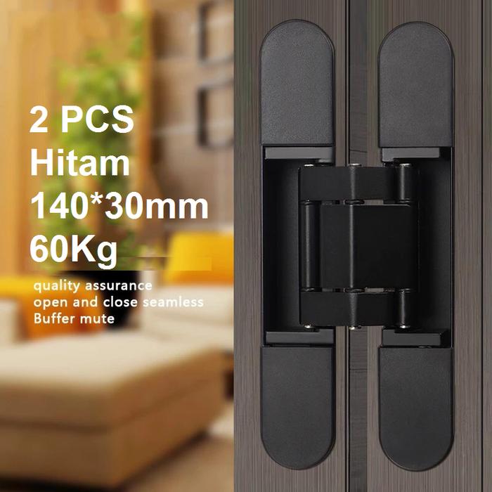 Jual Hinge Engsel Pintu Tanam Door Hidden Invisiblle Hitam 180 Derajat ...