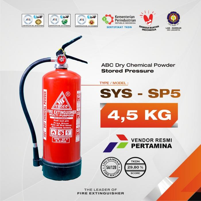 Jual APAR ABC Chemical Powder S.P 4,5 Kg - Alat Pemadam Api Premium ...