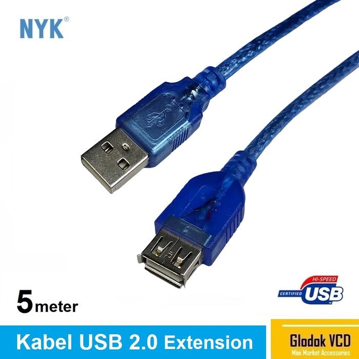 Jual NYK Kabel Sambungan USB 2.0 5m male to female Extention Cable 5 ...