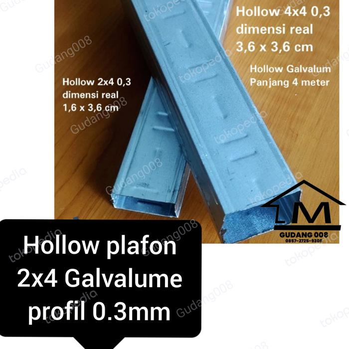 Jual Hollow 2x4 galvalume profil 0,3mm / hollow / holo / holo plafon ...