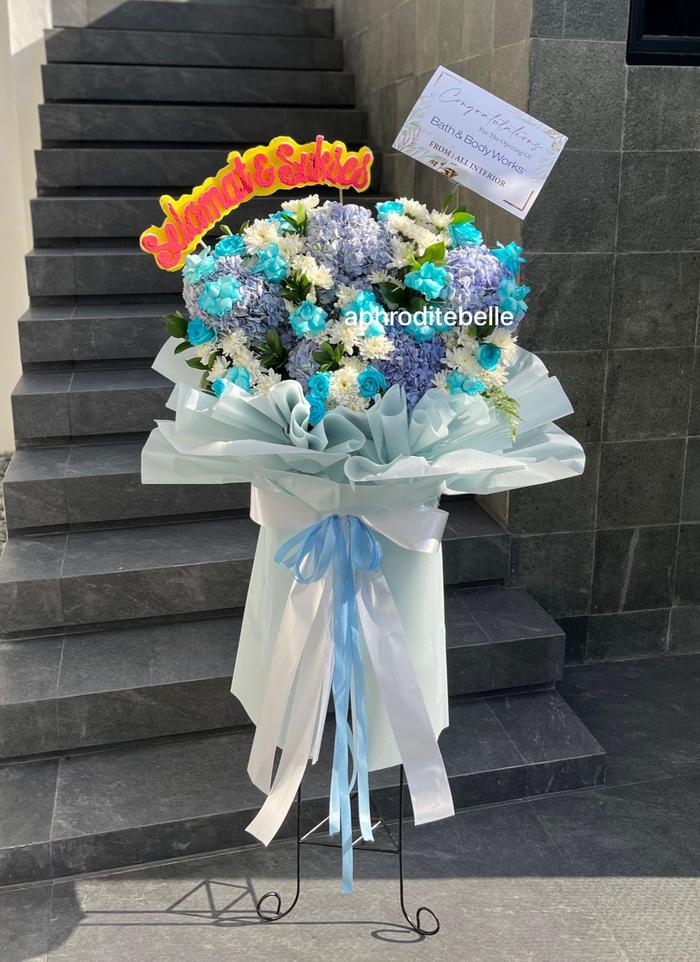 Jual Standing Flower Blue & White Premium / Bunga Standing Grand ...