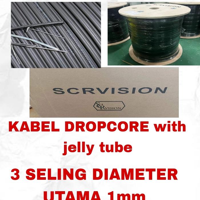 Jual Kabel FO Dropcore 12 Core /Fiber Optik 12 core Drop Wire 1000M ...