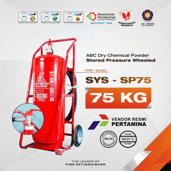Jual APAR ABC Dry Chemecal Powder S.P.W 75 Kg - Alat Pemadam Api Premium - Sysco Fire - Kota ...
