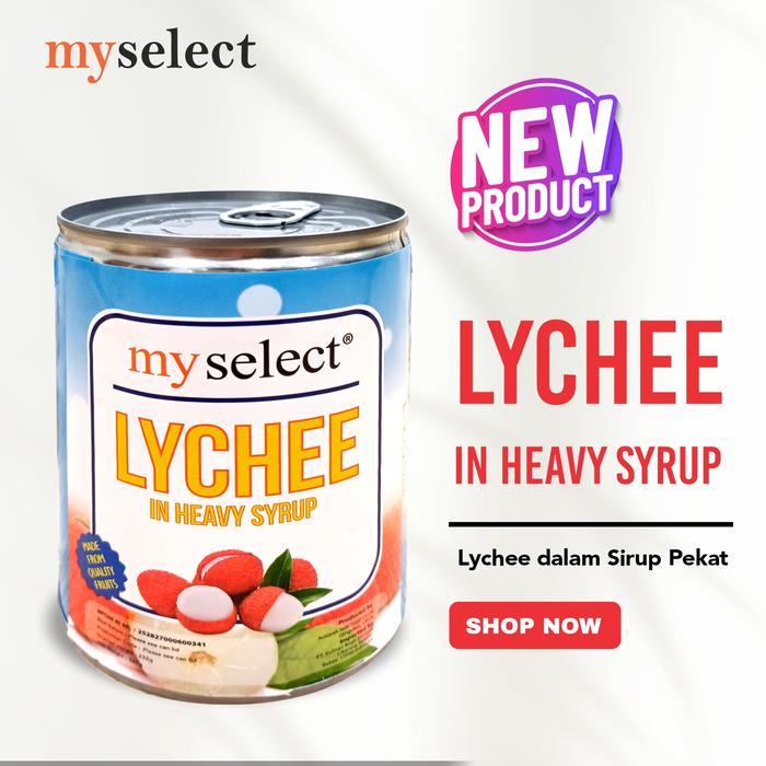 Promo Myselect lychee in Heavy Syrup buah leci dalam sirup pekat kemasan kaleng 567 gram mudah ...