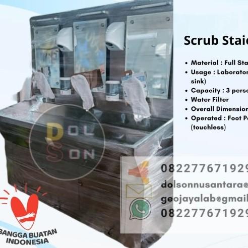 Jual Medical Laboratorium Scrub Station Otomatis three 3 person bay MOT ...