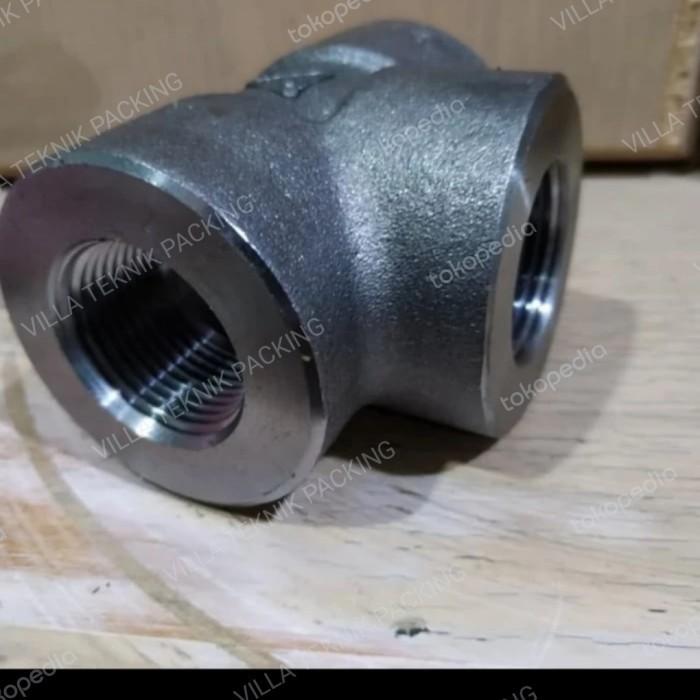 Jual Tee Besi Class 3000 Drat 1/2" inch / TEE DRAT # 3000 CS / NPT ...