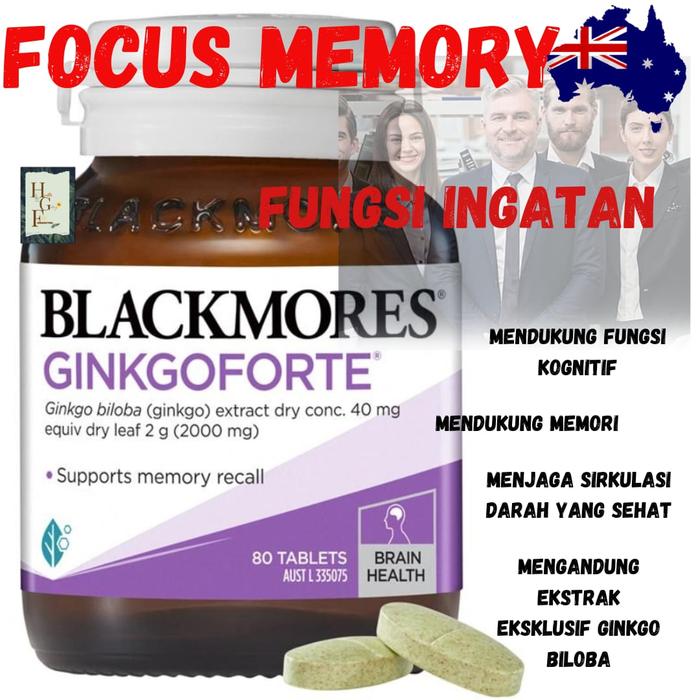 Jual blackmores ginkgoforte ginkgo forte memory support 80 tablets ...