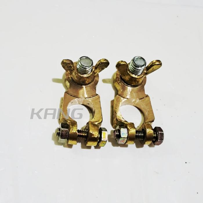 Jual Kepala Aki Kuningan Asli Besar N70 N100 +/- SET / Terminal Accu ...