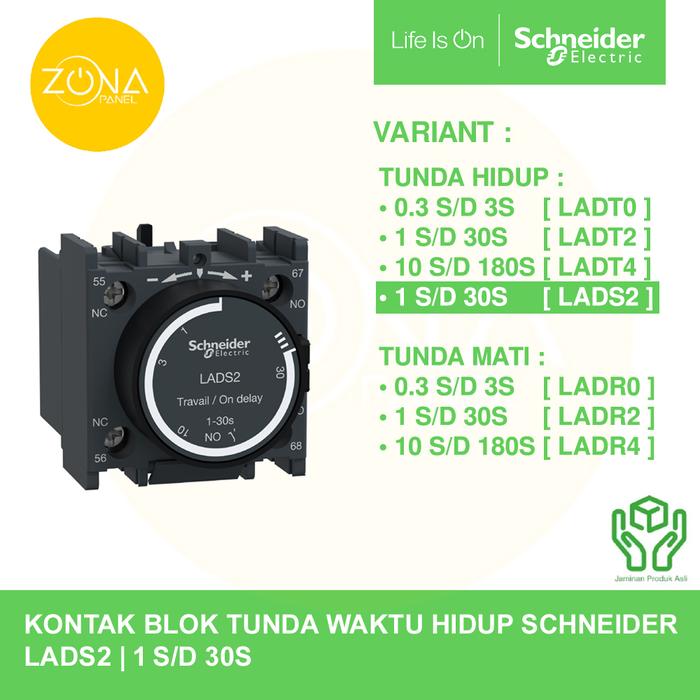 Jual KONTAK BLOK CONTACT BLOCK SCHNEIDER TIME DELAY ON 1-30S AUXILIARY ...