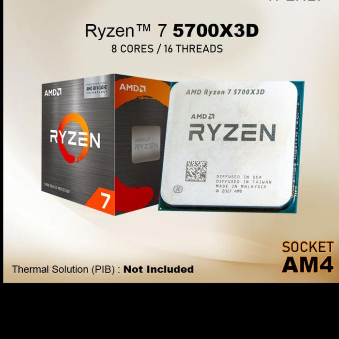 Jual AMD Ryzen 7 5700X3D AM4 Socket Up to 4.10Ghz CPU Processor - Jakarta Pusat - SSK COMPUTER ...