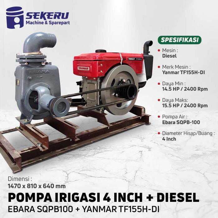 Jual POMPA AIR 4 INCHI EBARA SQPB100 KOPEL MESIN DIESEL YANMAR TF155H-DI - Kota Surabaya - CV ...