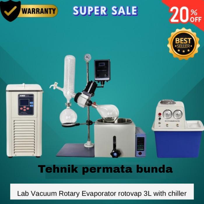 Jual Lab Vacuum Rotary Evaporator rotovap 3L with chiller and pump ...