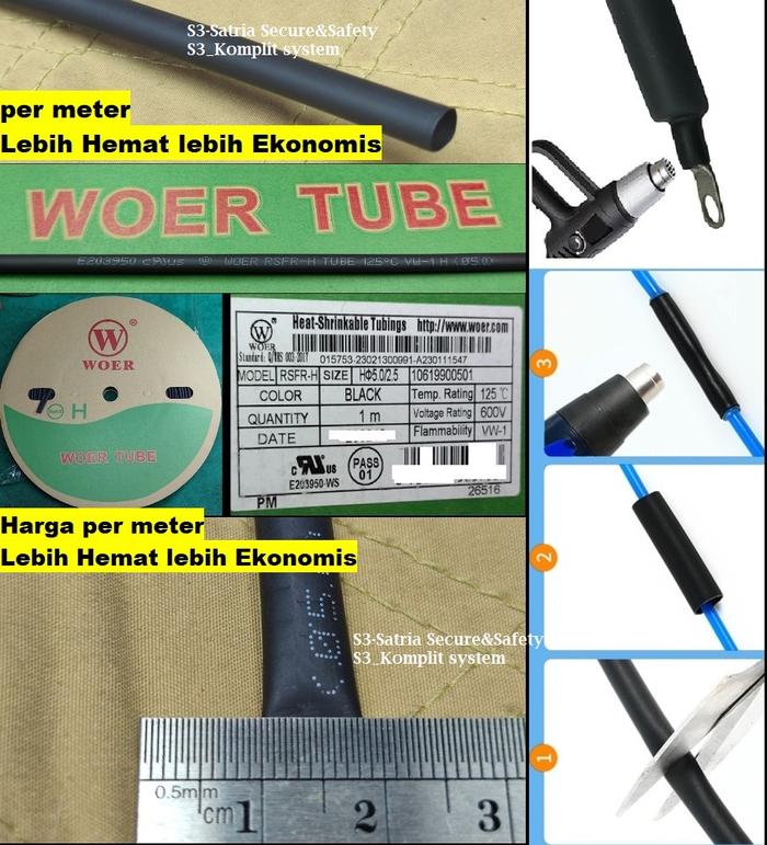 Jual woer 5mm asli Selang Bakar Heat Shrink isolasi Selongsong Kualitas ...